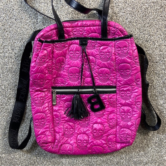 Betsey Johnson | Bags | Betsey Johnson Head First Pink Quilted Skull ...